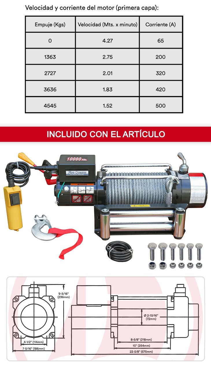 Malacate Eléctrico 12v - Five Oceans - 10000lb (4545kg) 12VDC